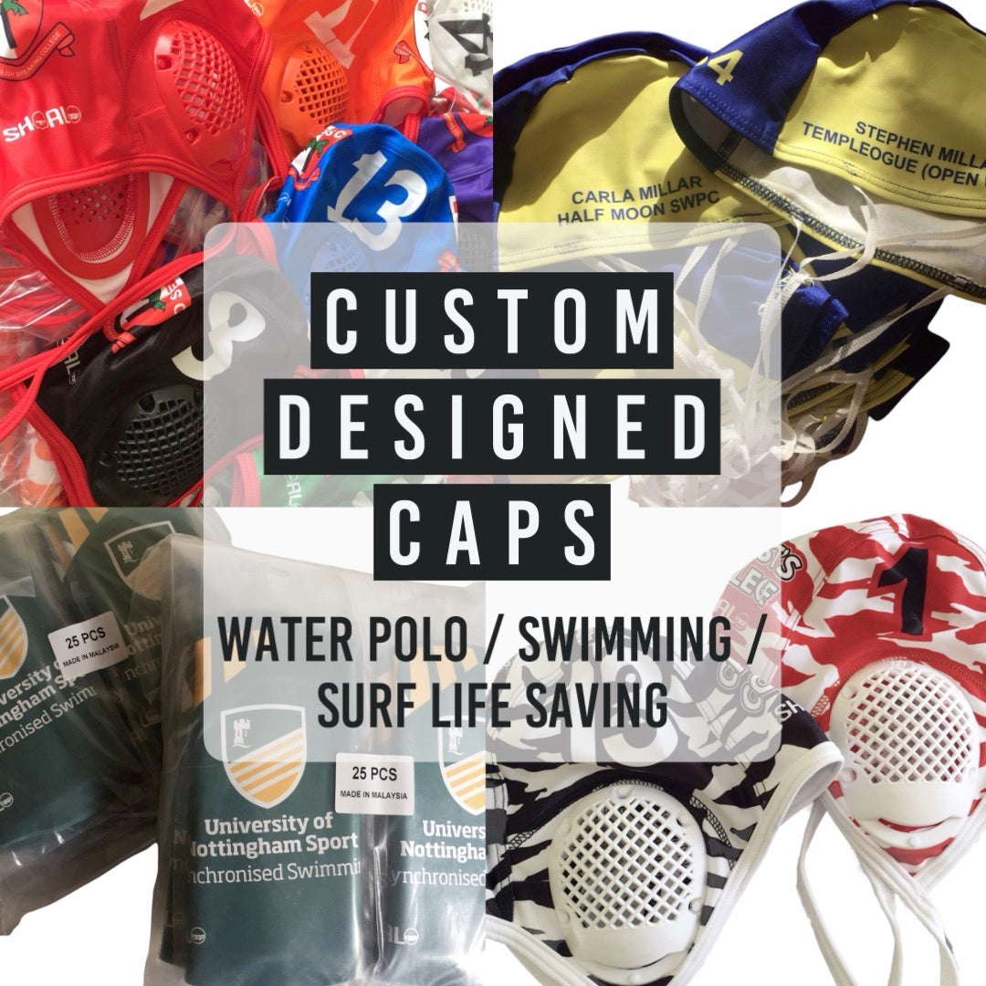 Custom designed, made to order / bespoke water polo hats / caps and ...
